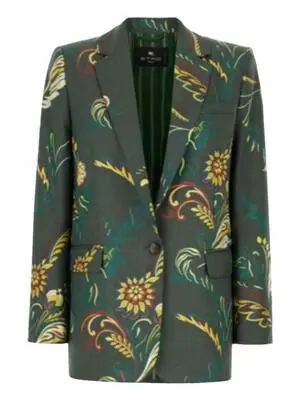 ETRO Etro Floral-Print Notched Lapel Blazer