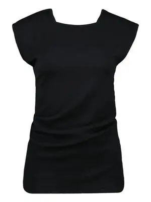 KHAITE Khaite Josif Top With Cap Sleeves And Square Neck