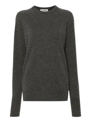 JIL SANDER Round Neck Long Sleeve Sweater - Mediumgrey