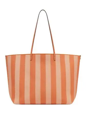 Fendi Roll Striped Reversible Large Tote Bag - Orange