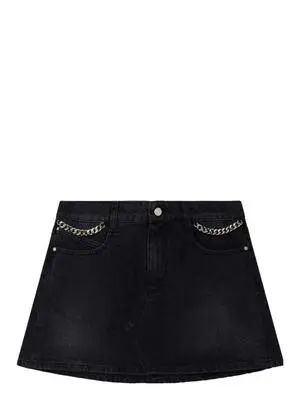 Stella McCartney Falabella Denim Mini Skirt - Black