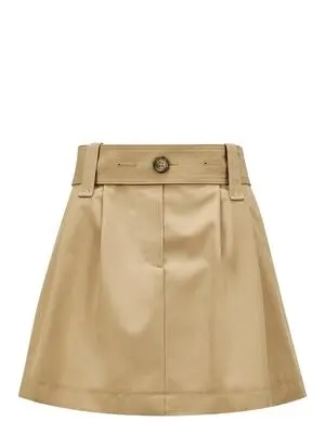 Moncler Moncler Gabardine Mini Skirt Camel