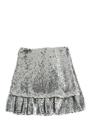 Rabanne Sequin Embellished Ruffled Mini Skirt - Gray