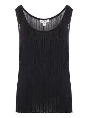 Alaïa Pleated Tank Top - Black