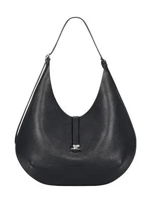 COURREGES Logo Buckle Shoulder Bag - Black