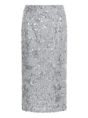 Marella Sequined Midi Skirt - Grey