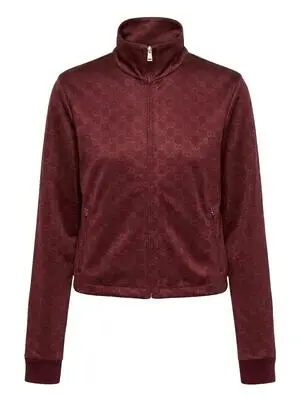 Gucci Gg Jersey Jacquard Zip Jacket - Red