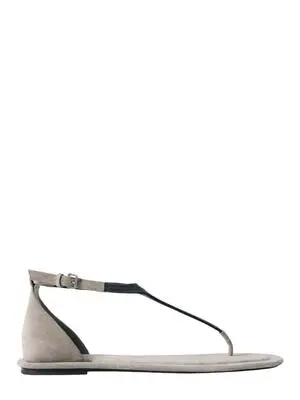 Brunello Cucinelli Monili Detailed Flat Sandals - Taupe