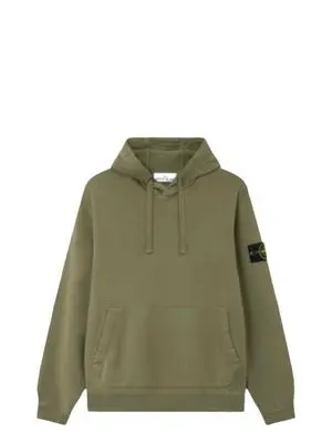 Stone Island Stone Island Logo Patch Drawstring Hoodie Military Green