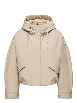 Moncler Zip-up Short Hooded Jacket - Beige