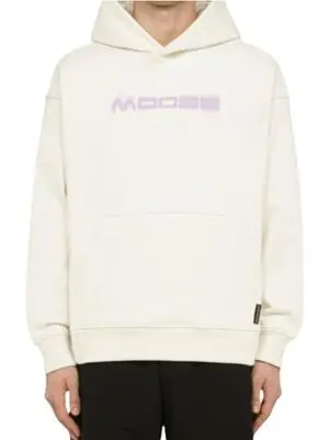 Moose Knuckles Long Sleeve Hoodie With Logo - White