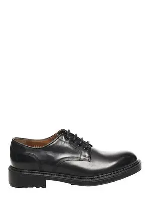 DOUCAL'S Lace-up Derby Flat Shoes - Black