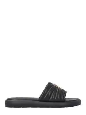 Pinko Fiona Quilted Logo Slides - Black
