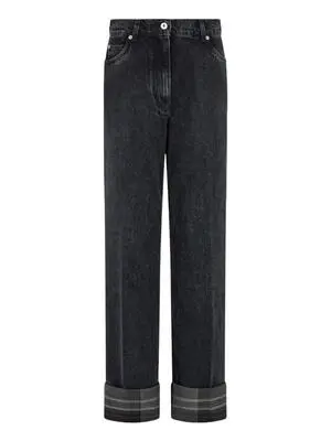 FERRAGAMO Mid-rise Stone Washed Denim Jeans - Black