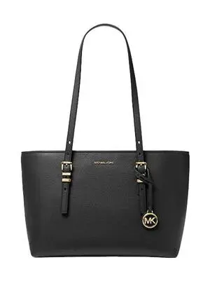 Michael Kors Quinn Medium Pebbled Leather Tote Bag - Black