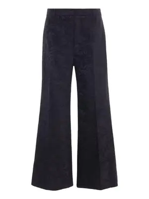 Chloé Floral Jacquard Wide-leg Trousers - Black