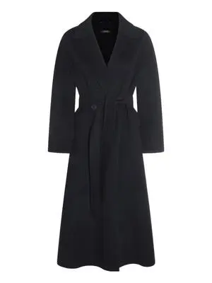 Max Mara Max Mara Belted Double-Breasted Coat Blue