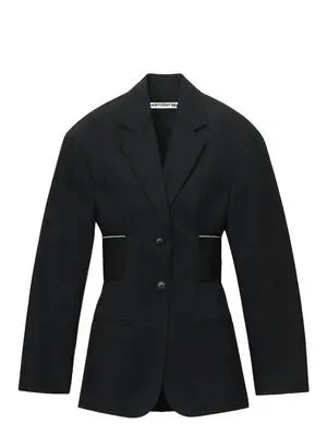 Alexander Wang Logo-print Elasticated-waist Blazer - Black