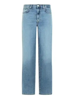 7 For All Mankind Stovepipe Straight Jeans - Blue