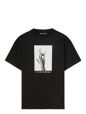 Palm Angels Wings Graphic-print Cotton T-shirt - Black