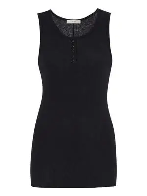 THE ROW Mansel Ribbed Tank Top - Black