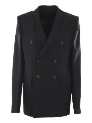 Rick Owens Double-breasted Jacket With Peak Lapels - Black