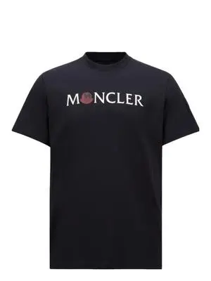 Moncler Logo-printed Crewneck T-shirt - Dark Blue