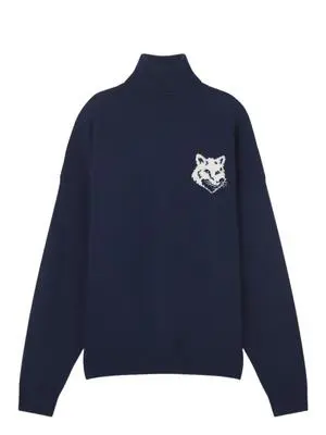 Maison Kitsuné Fox Head Intarsia Knit Jumper - Black
