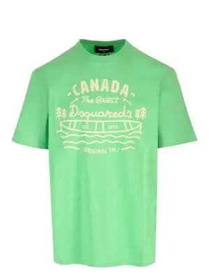 Dsquared2 Logo Printed Crewneck T-shirt - Green