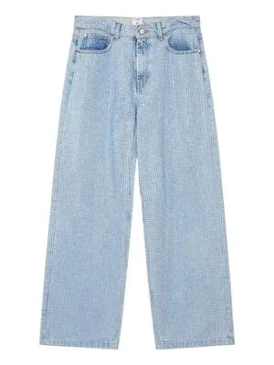 Casablanca Crystal Embellished Jeans - Blue