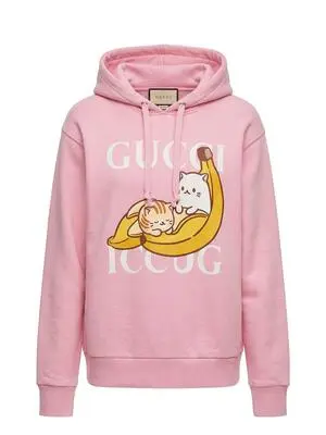 Gucci Printed Hoodie - Pink