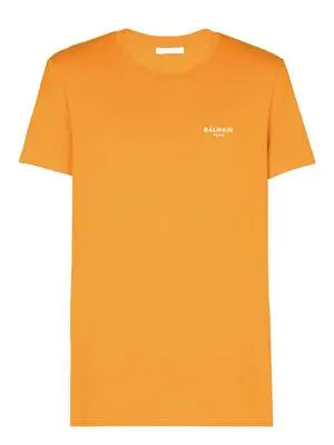 Balmain Eco-responsible Cotton T-shirt With Logo Print - Yellow