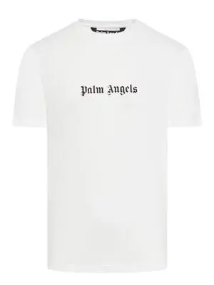 Palm Angels Logo Printed Crewneck T-shirt - White