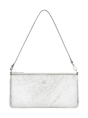 COURREGES Zipped Top Handle Shoulder Bag - Silver