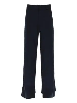 Palm Angels Logo Printed Wide-leg Trousers - Black