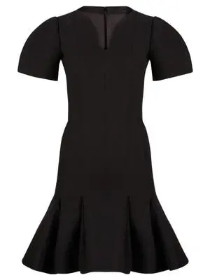 Nina Ricci Peplum Woolen Dress - Black