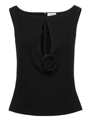 Magda Butrym Sleeveless Top With Flower Detail - Black