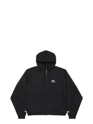 Balenciaga 3b Sports Icon Zip-up Hoodie - Black