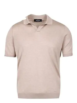 GRAN SASSO Gran Sasso Short Sleeved Knitted Polo Shirt Nude