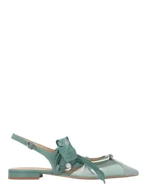 Pinko Bow Pointed Toe Slingback Pumps - Green