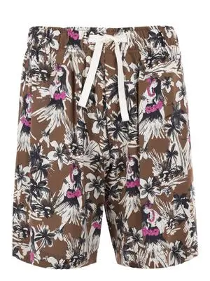 Palm Angels Hula Printed Drawstring Shorts - Multicolor