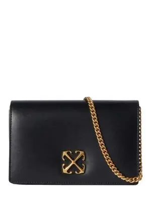 Off-White Arrows Motif Foldover Top Shoulder Bag - Black