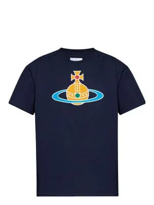 VIVIENNE WESTWOOD Oversized Orb Print T-shirt - Navy