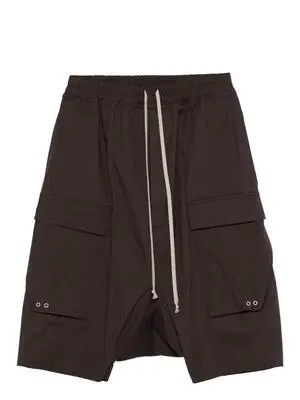 Rick Owens Elasticated Drawstring Cargo Shorts - Brown