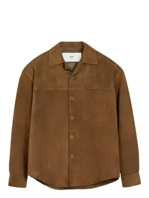 Ami Embossed De Cour Shirt Jacket - Hazelnut Color