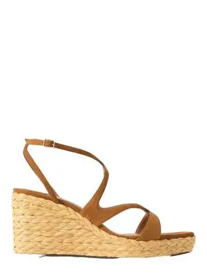 JIMMY CHOO Ayla 85mm Wedge Sandals - Nude