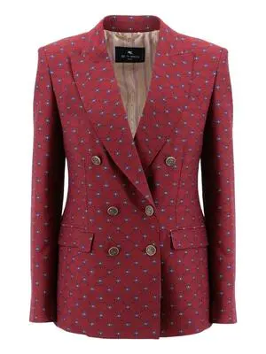 Etro Paisley-print Double-breasted Blazer - Red