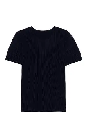 Issey Miyake Homme Plissé Pleated Crewneck T-shirt - Black