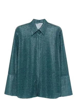Oseree Lumiere Glitter Button-up Shirt - Blue