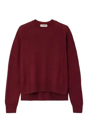 JIL SANDER Long Sleeve Crew Neck Sweater - Red